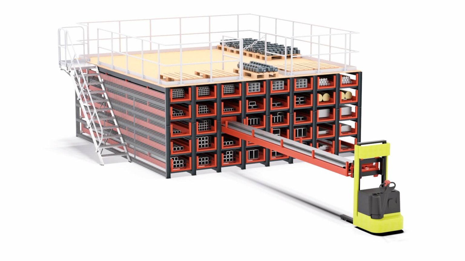 Wabenregale von Bartels, Honeycomb Regal auch mit Lagerbühne