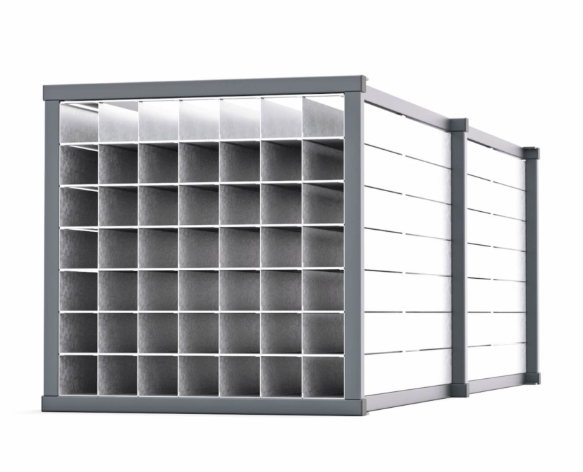 Wabenregal starr von Bartels, Lagern von Reststücken und Langgut